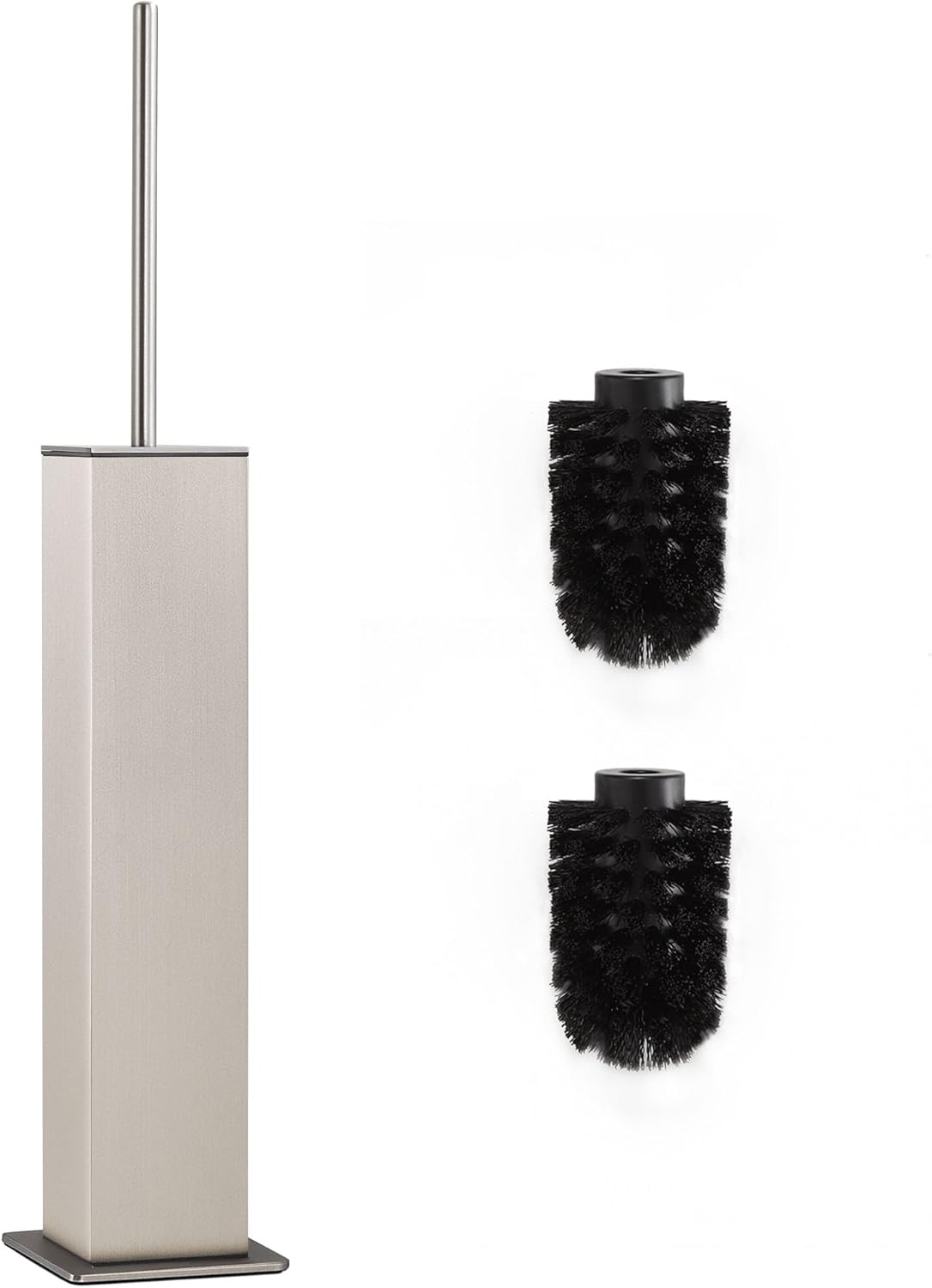 Brushed Nickel Toilet Brush and Holder,Toilet Bowl Brush with Extra ...