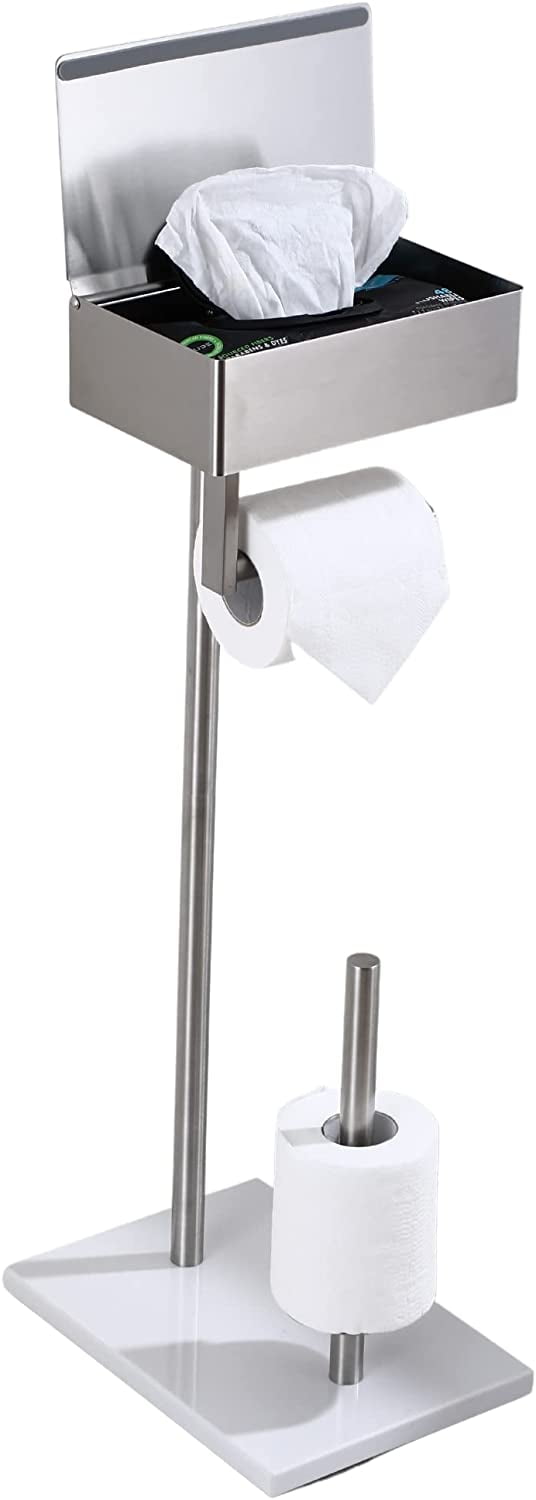 Brushed Nickel Toilet Paper Holder Free Standing Toilet Paper Holder ...