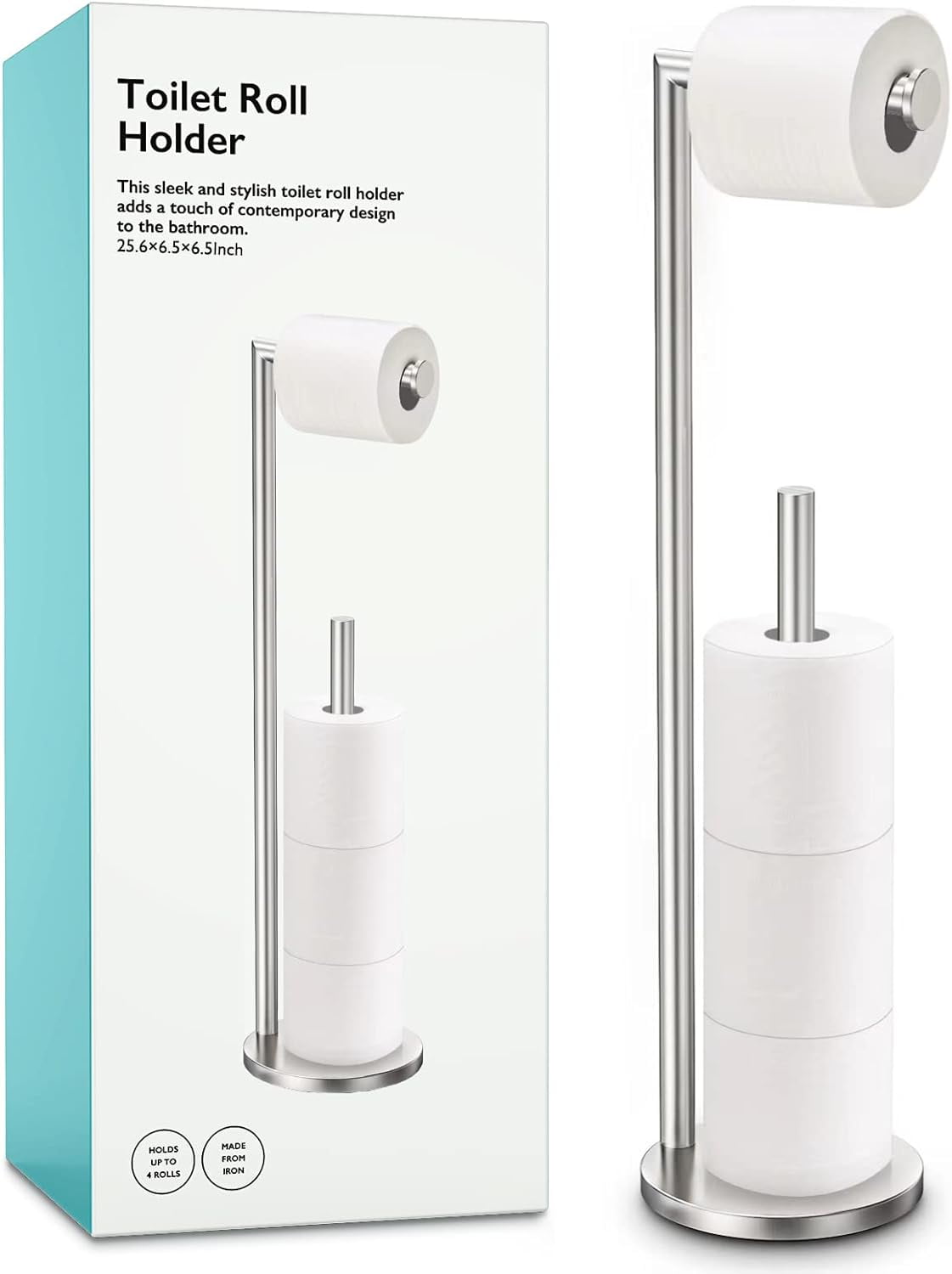 Brushed Nickel Toilet Paper Holder Stand, Bathroom Toilet Paper Roll ...