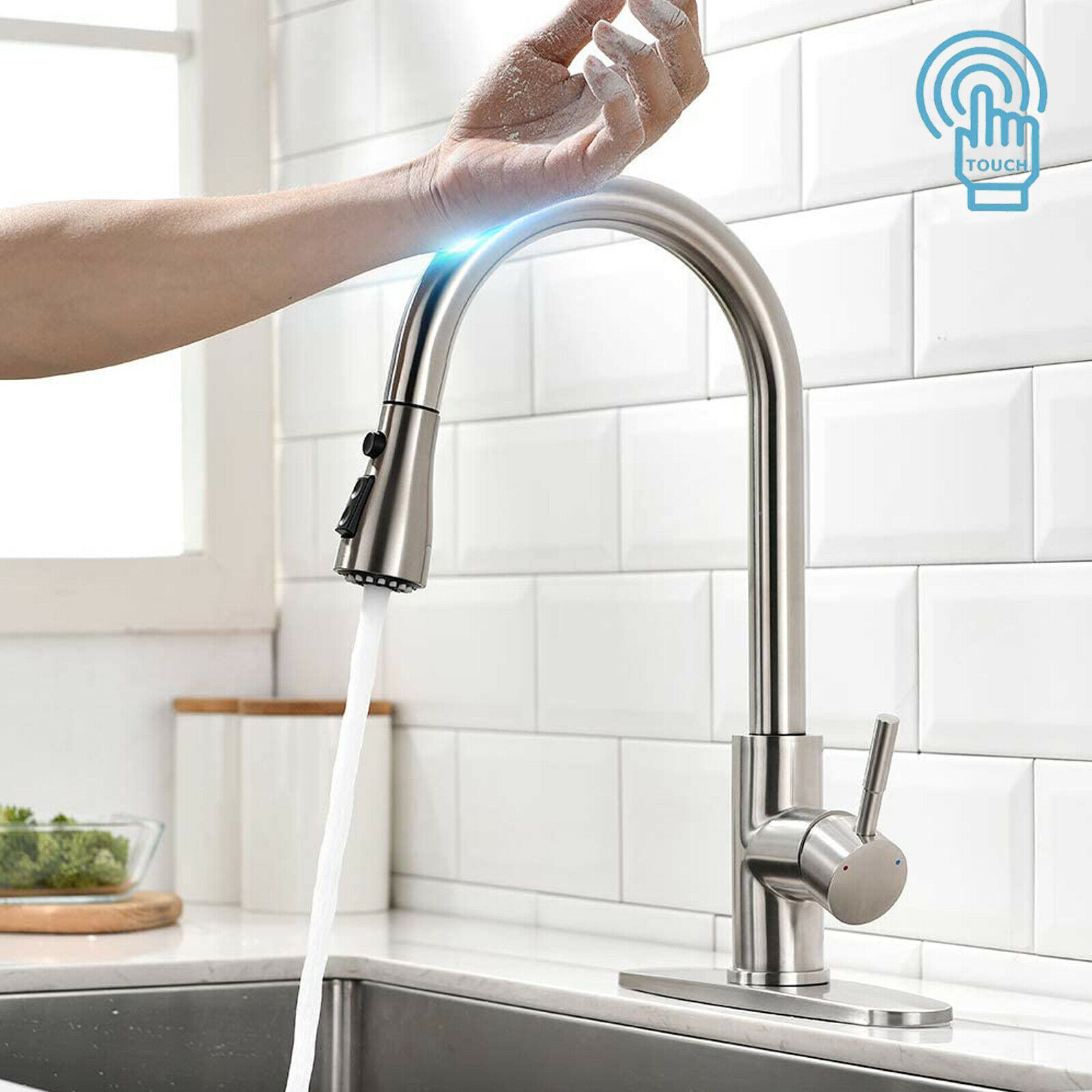 Kitchen Faucet With Touch Sensor, Faucet With Detachable Gold Sensor ...