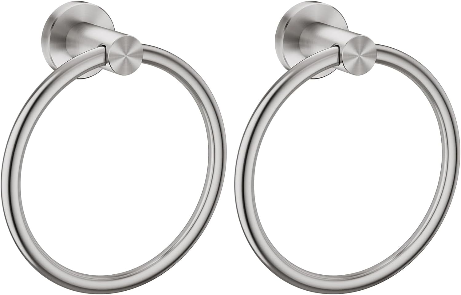 Brushed Nickel Towel Ring 2 Pack, 304 Stainless Steel Bathroom Towel ...