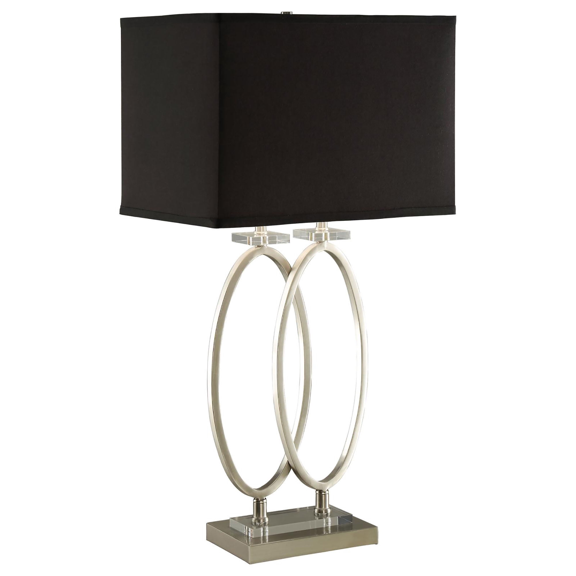Table Lamps Brushed Nickel and Black Rectangular Shade Accent Lamp ...