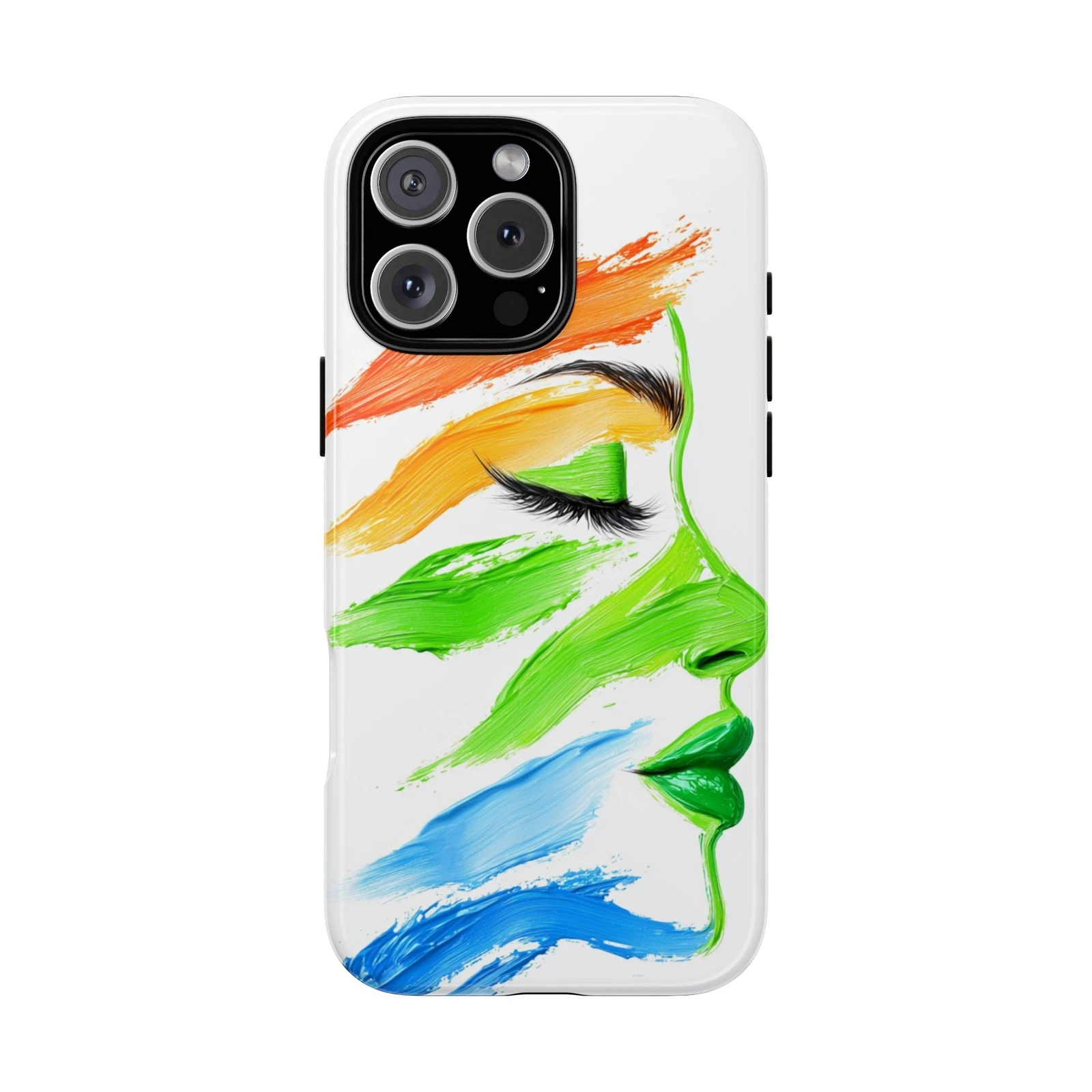 Brushed Paint Woman Face Portrait Phone Case for iPhone 17 to 11 Pro ...