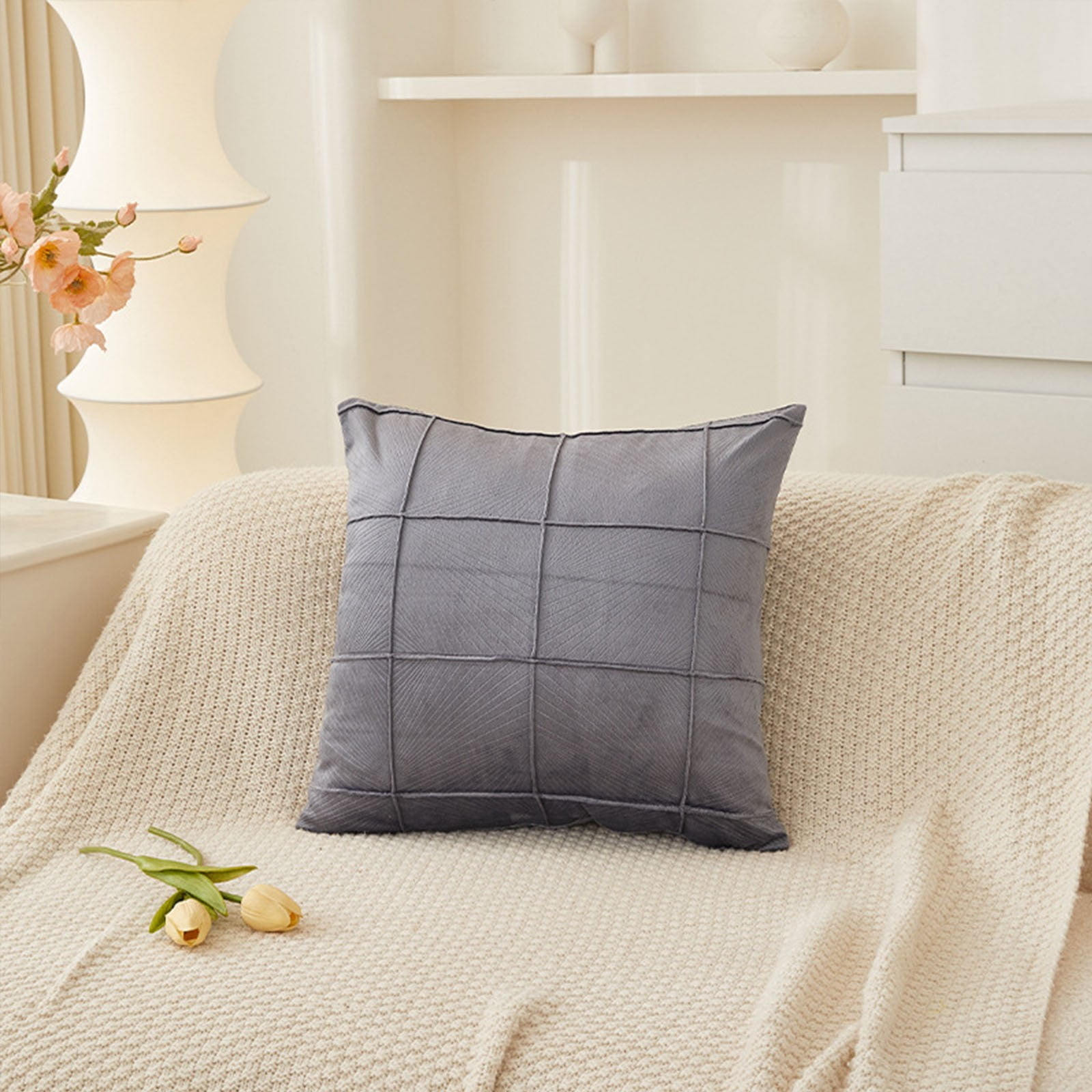 Brushed Pillowcase, Line Back Cushion Pillow Case Featuring Soft and ...