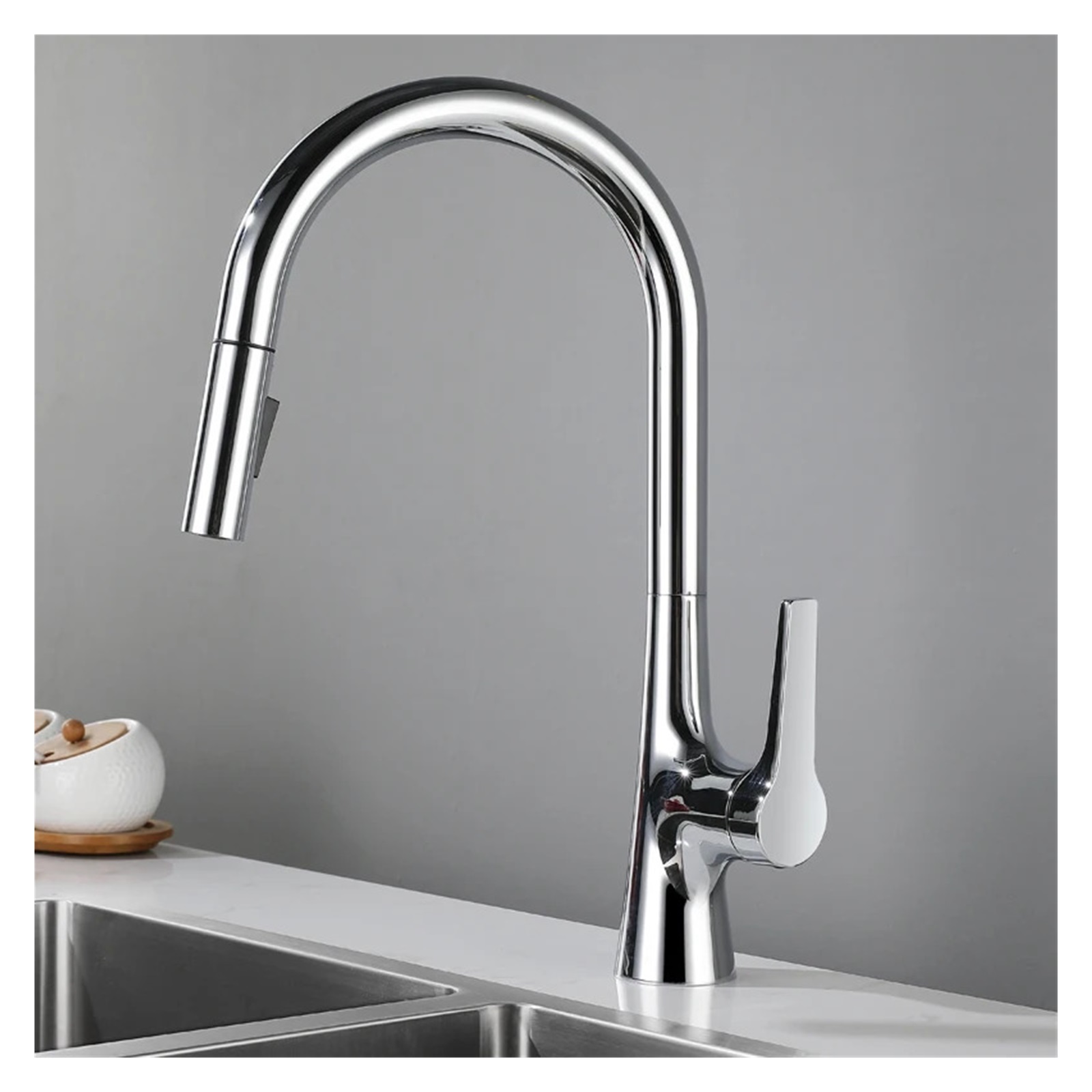 Brushed Pull-out Kitchen Water Sprayer Hot and Cold Water Washing Sink ...