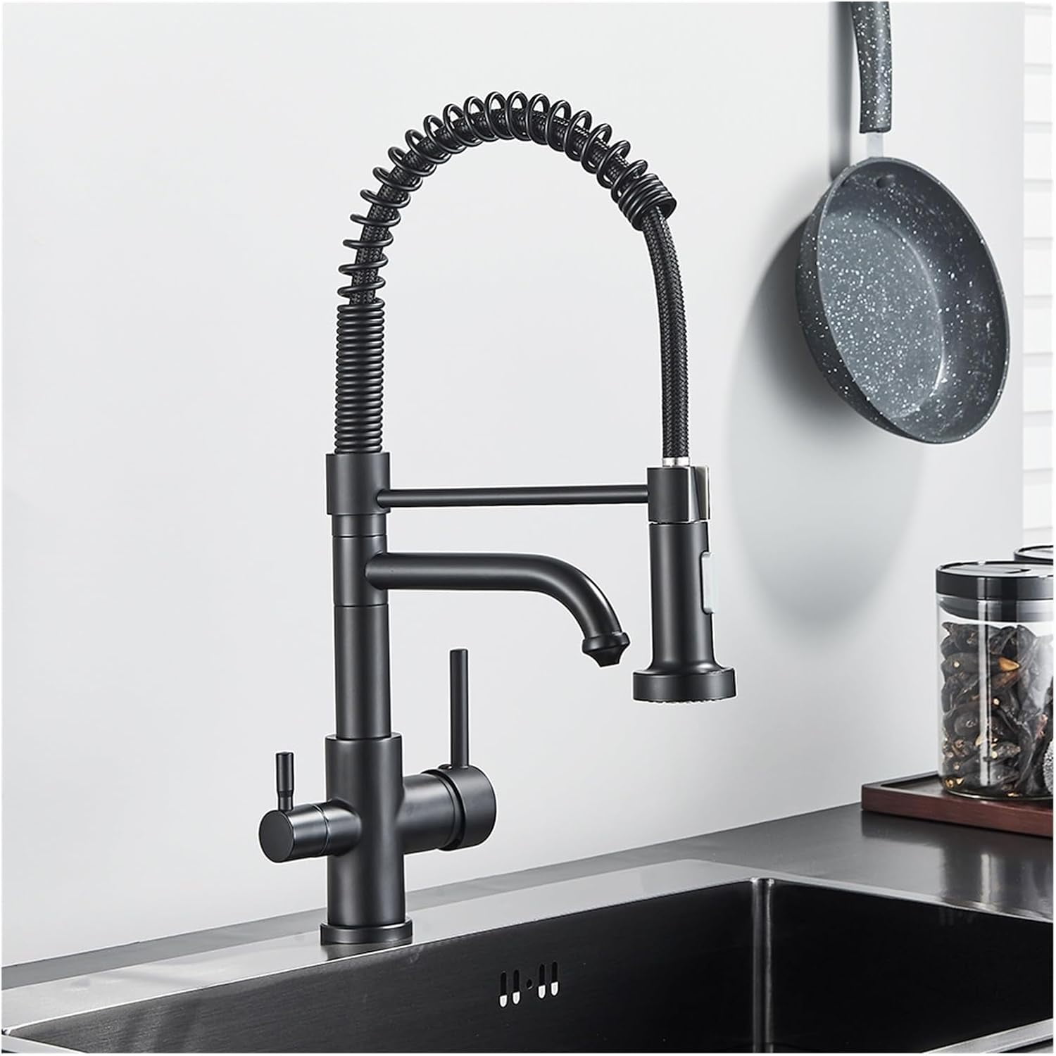 Brushed Pure Water Filter Kitchen Faucet Dual Handle Hot and Cold ...