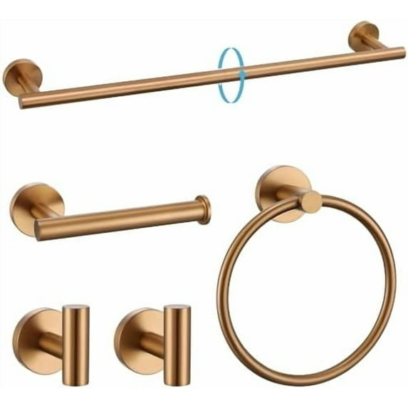 Brushed Rose Gold 5 Piece Bathroom Hardware Set, SUS304 Stainless Steel ...