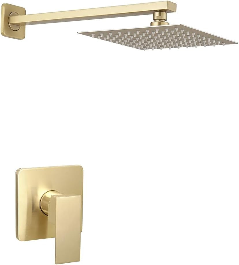 Brushed Shower Faucet Set, Single Function Shower Trim Kit with Rough ...