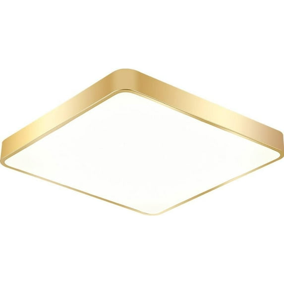 Brushed Square Gold Bathroom Ceiling Light Dimmable LED Flush Mount ...