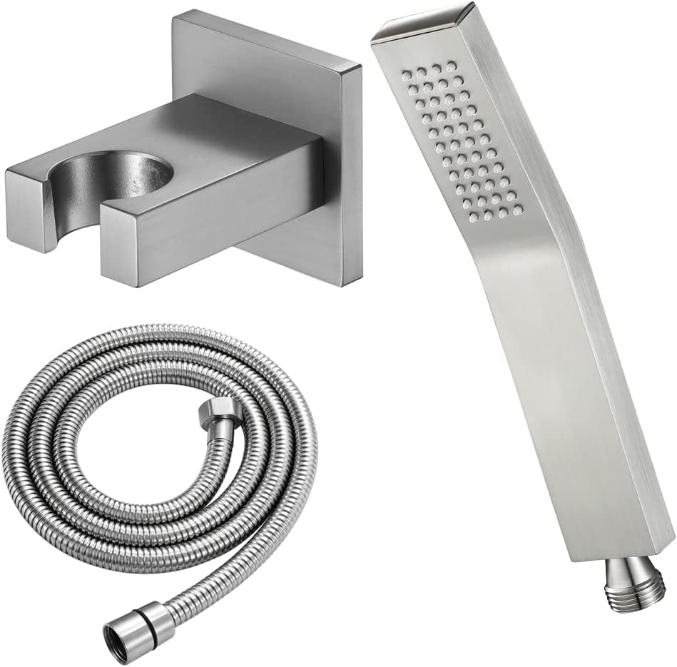 Brushed Square Handheld Shower, Wall Mount Bathroom Handheld ...