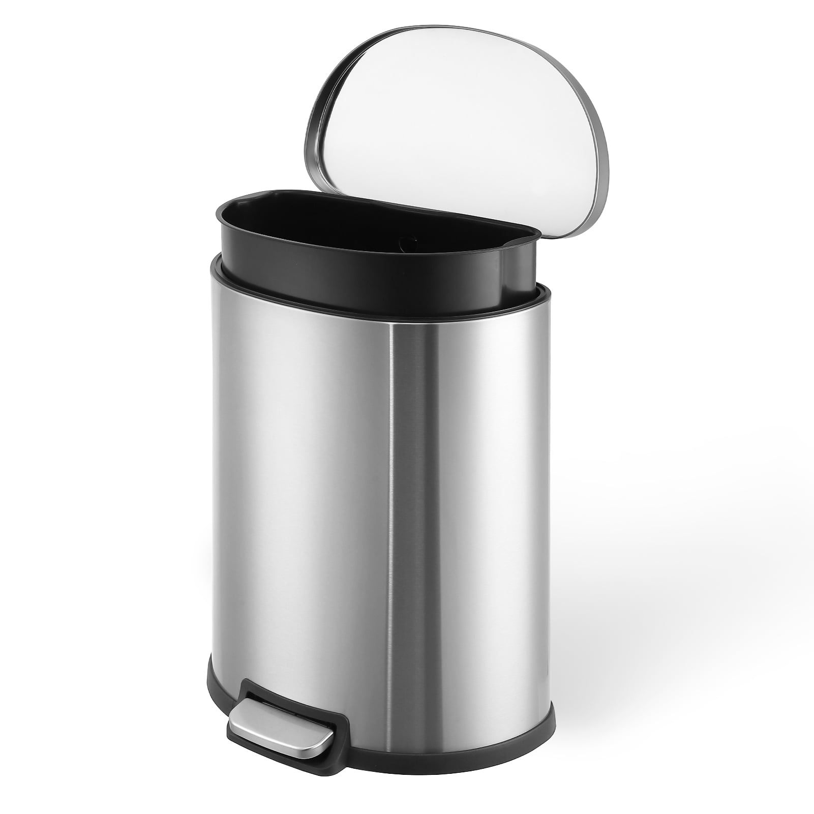 Brushed Stainless 50 Liter/13.2 Gallon Step Trash Can with Inner Liner ...