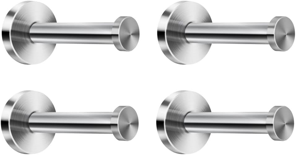 Brushed Stainless Steel Bath Towel Hooks Single Super Heavy Duty Wall ...