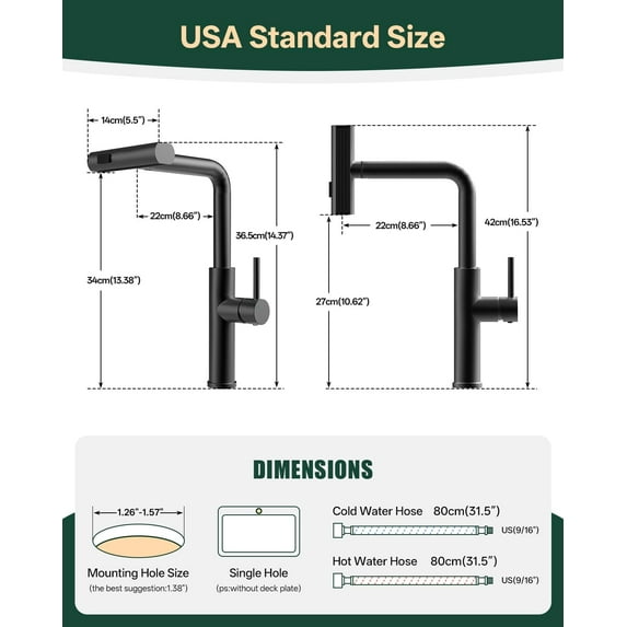 Brushed Stainless Steel Kitchen Faucets with Pull Down Sprayer,360 ...