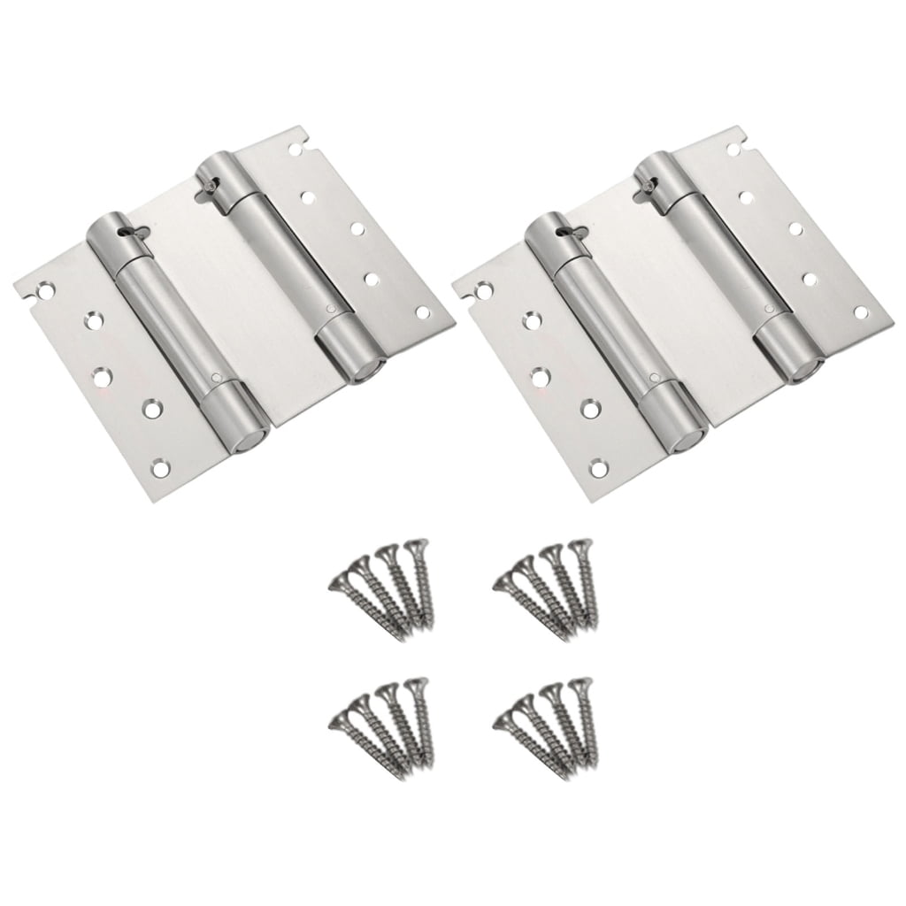 Brushed Steel Adjustable Spring Hinges Smooth Operate for Double Swing ...
