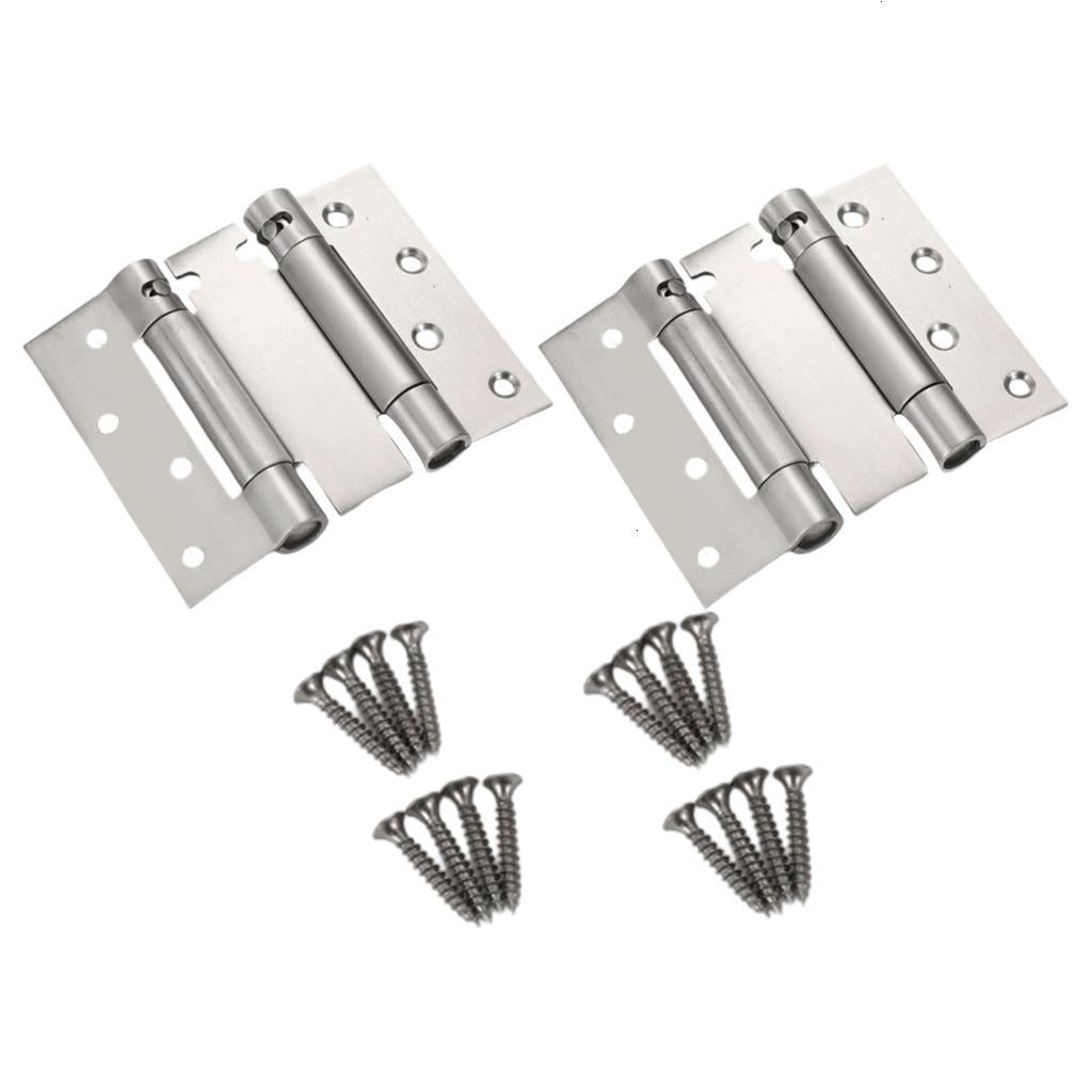 Brushed Steel Adjustable Spring Hinges Smooth Operate for Double Swing ...