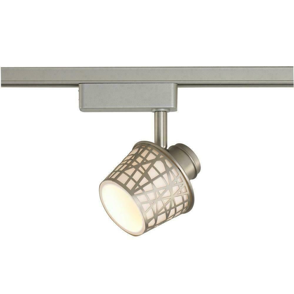 Brushed Steel Convertible Basket Shade 4-Light LED Linear Track ...