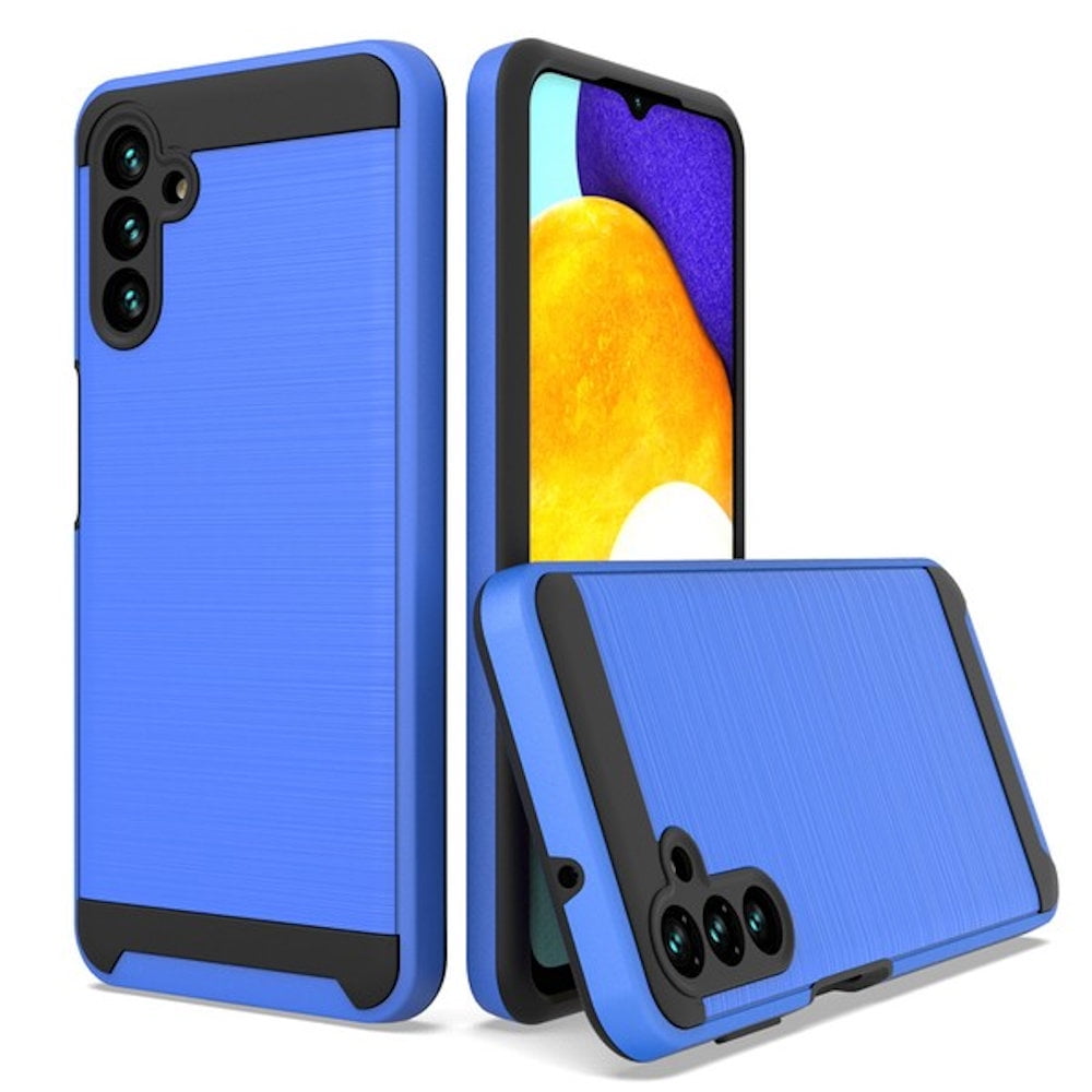Brushed Textured Hybrid Armor Case for Samsung Galaxy A13 5G - Blue ...