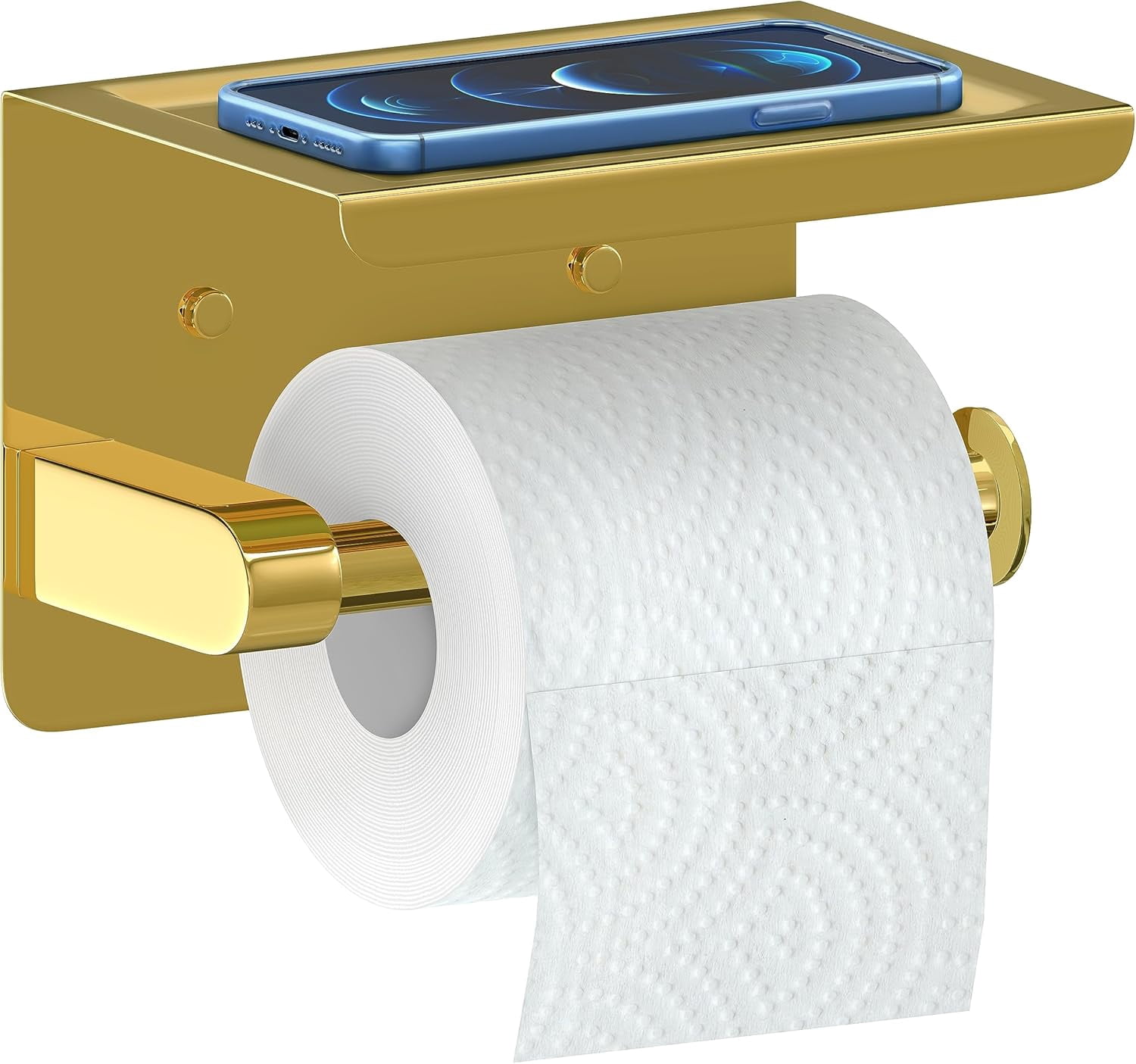 Brushed Toilet Paper Holder with Shelf, SUS304 Stainless Steel Wall ...