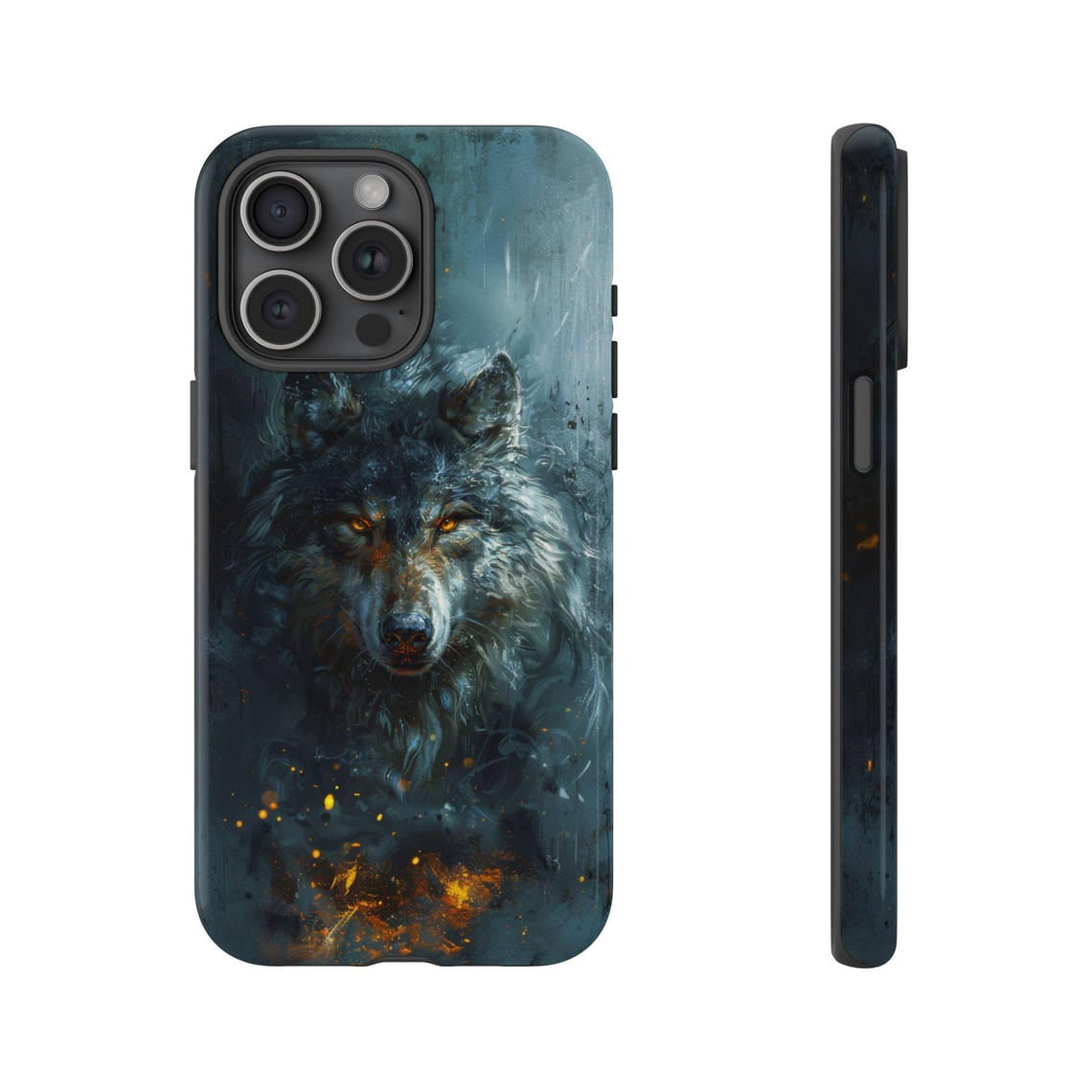 Brushed Wolf Painting Gray Forest Wilderness Animal Scene Phone Case ...