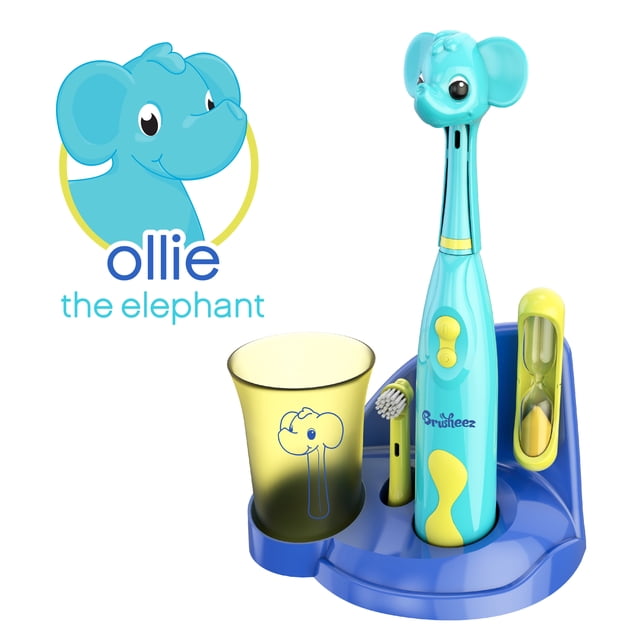 Brusheez Children's Elephant Electric Toothbrush Set - Battery Operated ...