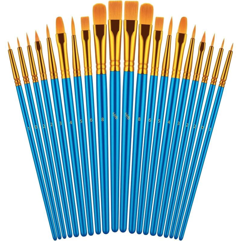 Brushes Set, 20 count Brushes for Painting, Oil Watercolor Brush ...
