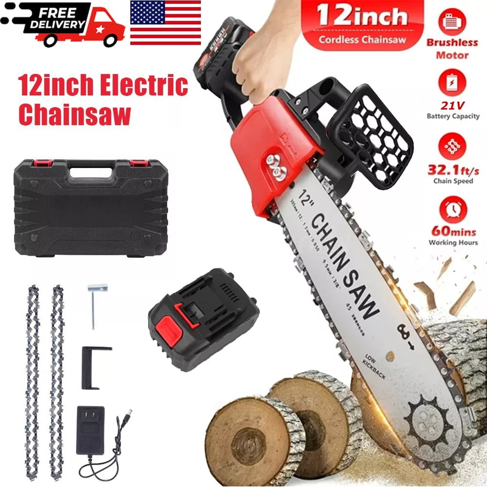 Brushless 12 Inch Chainsaw Cordless Battery Chainsaw Electric Chainsaws ...