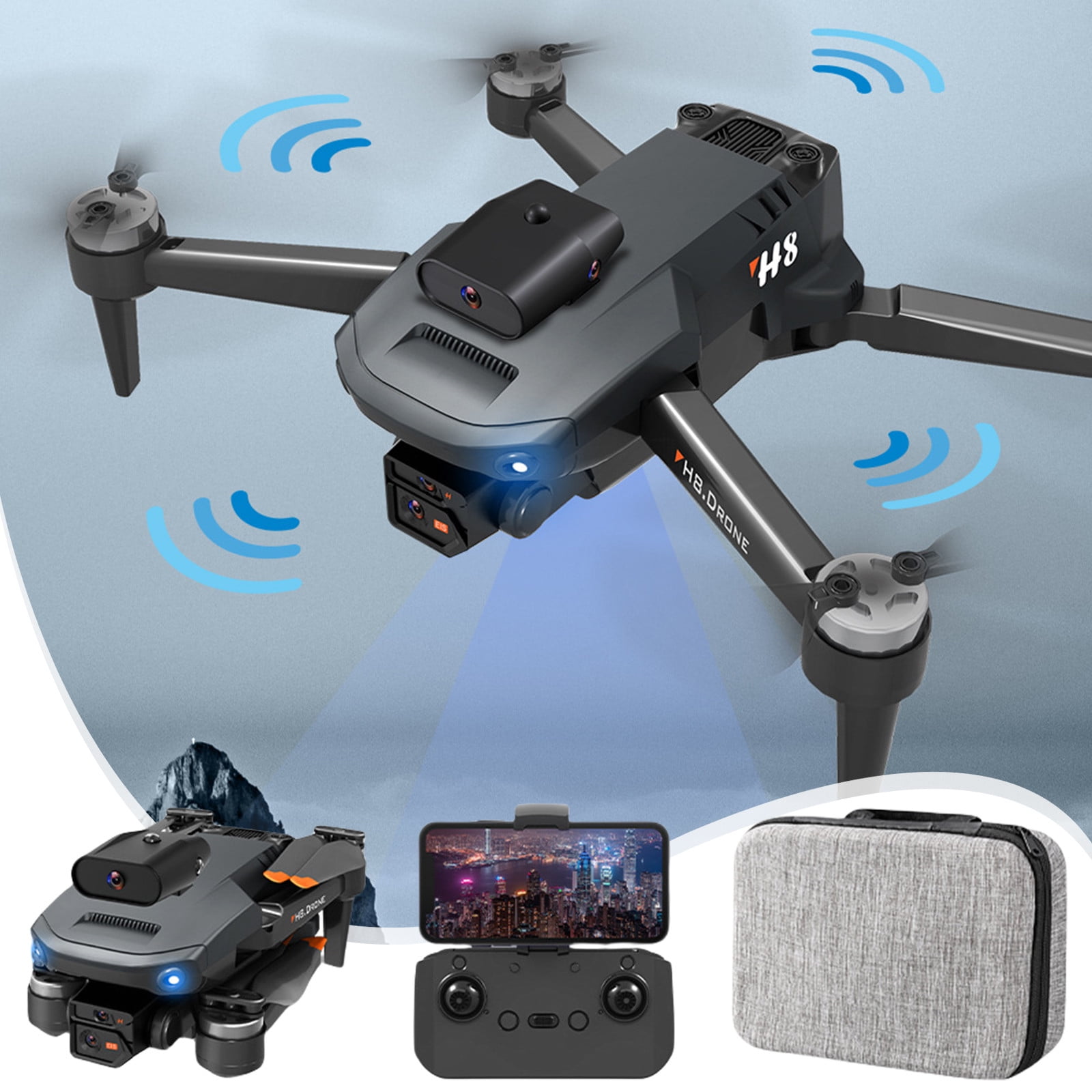 Brushless Camera Drone with Obstacle Avoidance, 120° HD FPV, 30 Min Flight, Altitude Hold, Cool ...