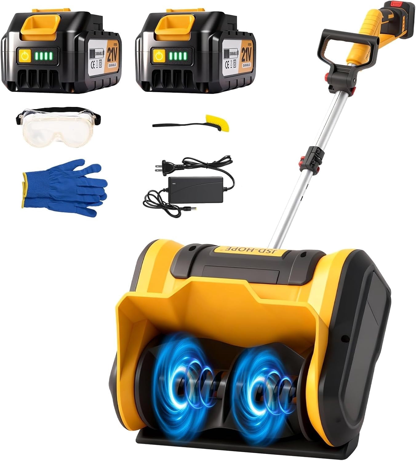 Brushless Cordless Snow Shovel, 12-Inch Electric Snow Blower with 2 4 ...