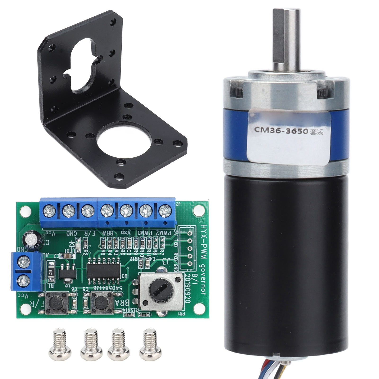 Brushless DC Gear Motor Kit, 12V, 1200RPM, Planetary Reduction, D-Shaft ...