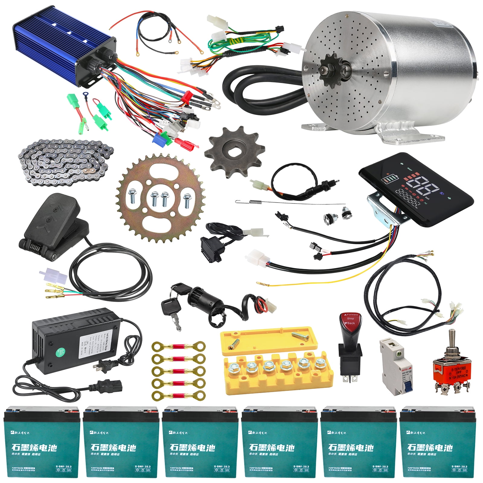 Brushless DC Motor 3000W 72V High Power Electric Motor Kit with ...