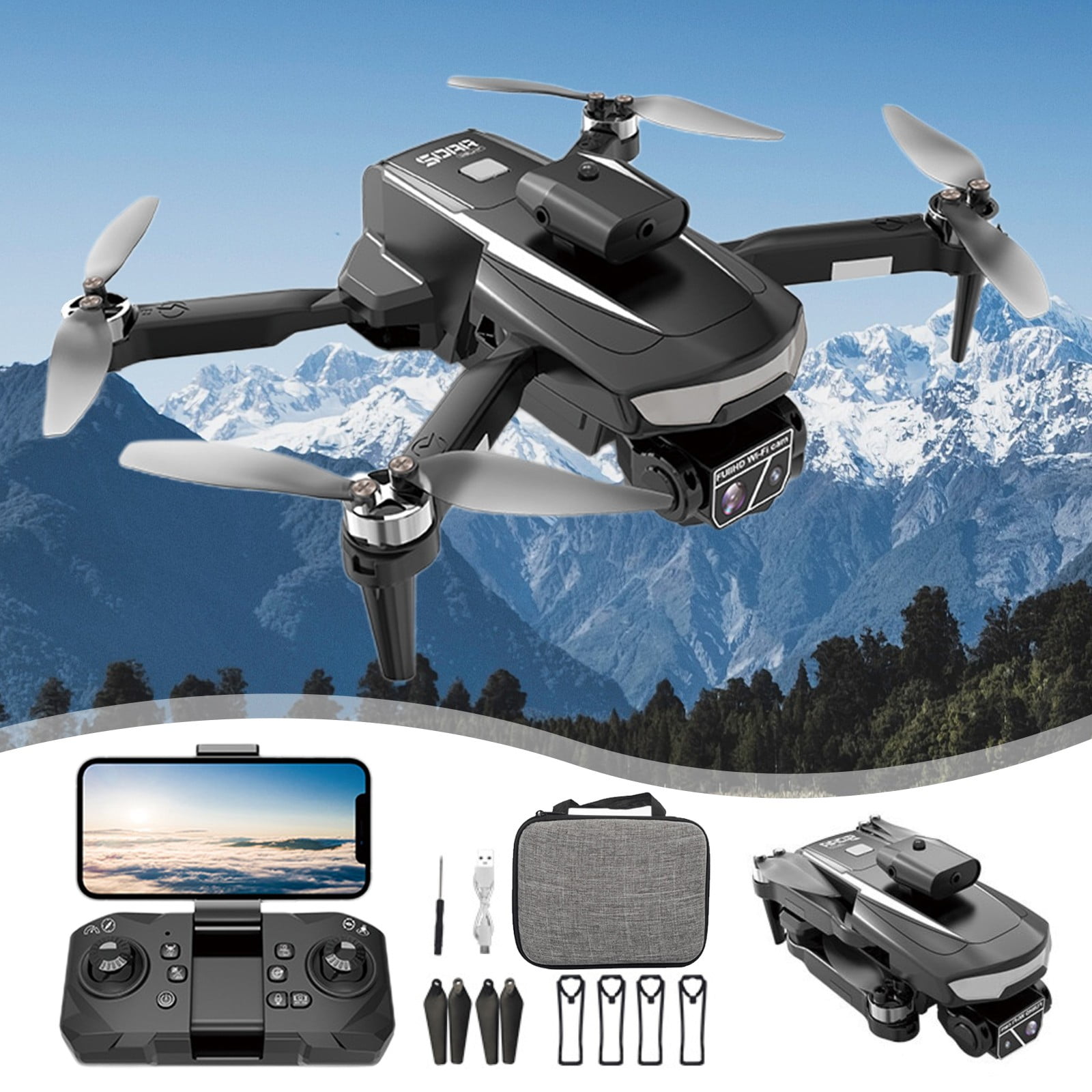 Brushless Drone with Obstacle Avoidance - HD Camera, Voice Control ...