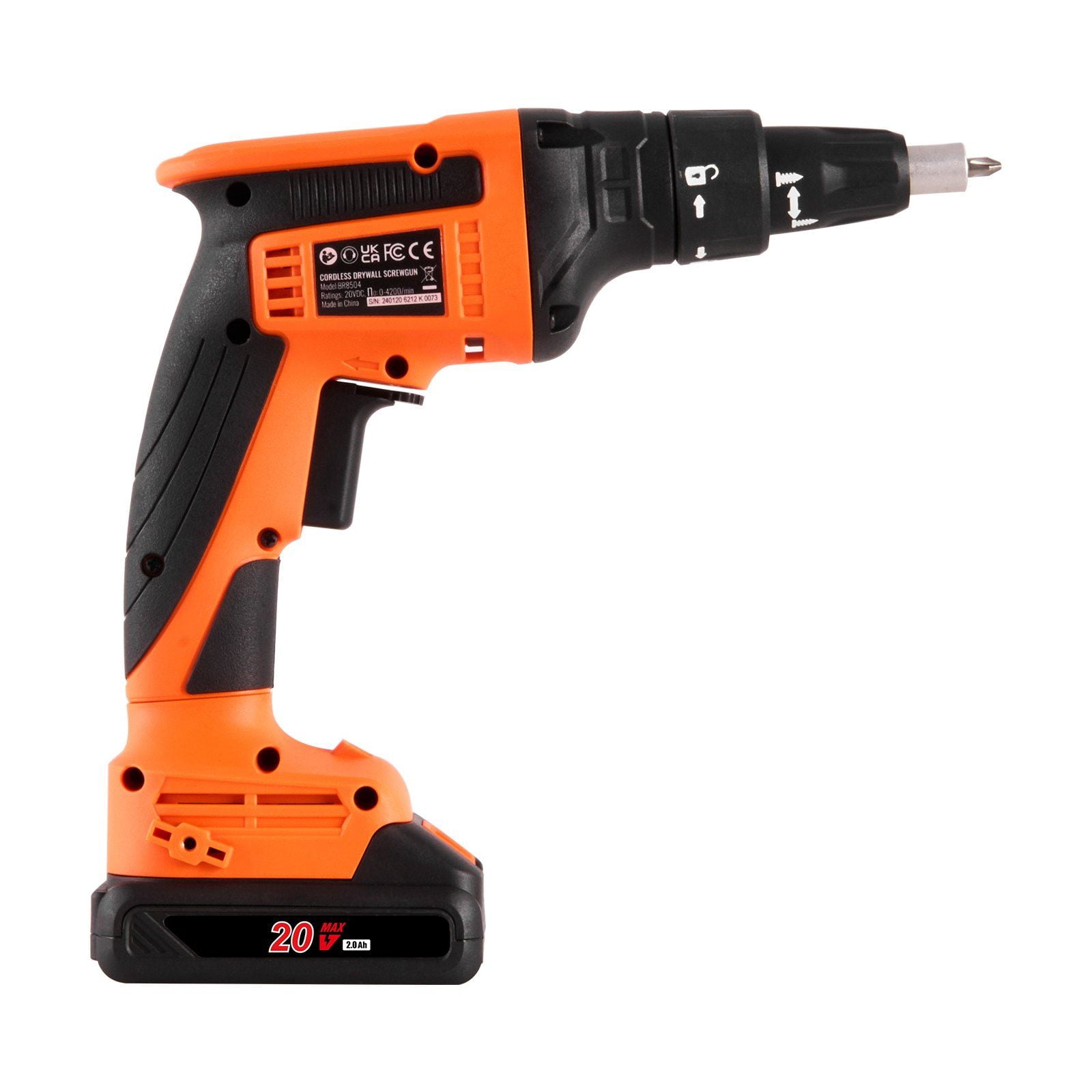 Brushless Drywall Screwgun 20V Max, 4200RPM, Cordless with 2 Battery ...