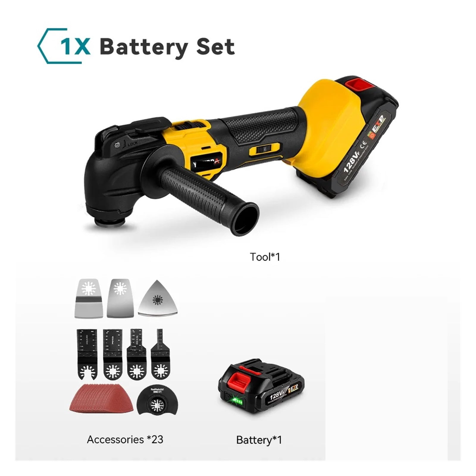 Brushless Electric Oscillating Multi Tool 6 Gears Cordless Rechargeable ...