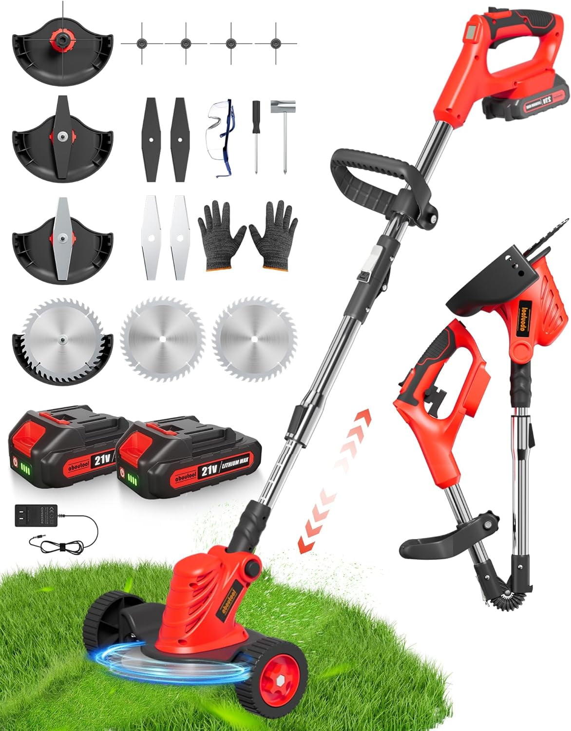 Brushless Electric Weed Wacker, Cordless Weed Eater Battery Powered 21V ...