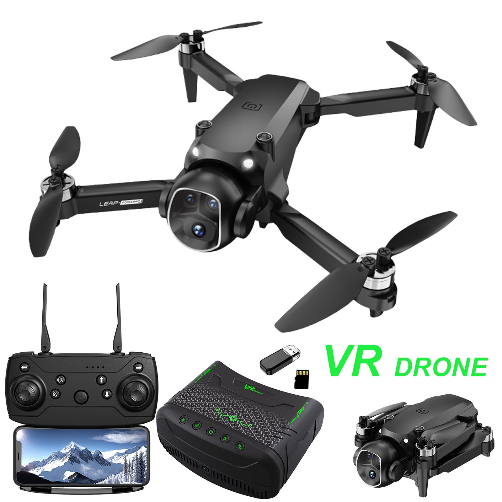 Brushless Fpv Drone With Vr Glasses 2.4G Rc Quadcopter 7.28X6.22X1.96 ...