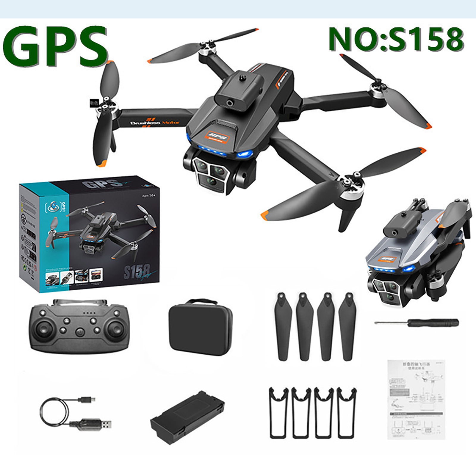 Brushless GPS Drone with 4K Camera, Folding Quadcopter, Intelligent ...