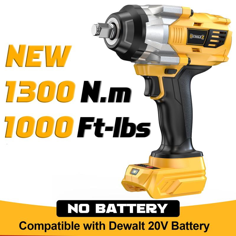 Brushless Impact Wrench 1/2 inch for DeWalt 20V Battery(Battery NOT Included!!), 900Ft-lbs ...