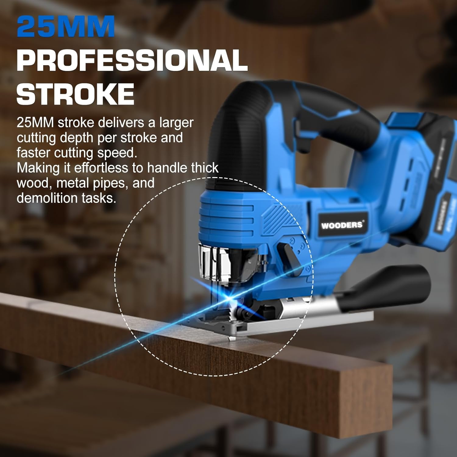 Brushless Jig Saw with 4.0Ah Battery Compatible with , Electric Jigsaw ...