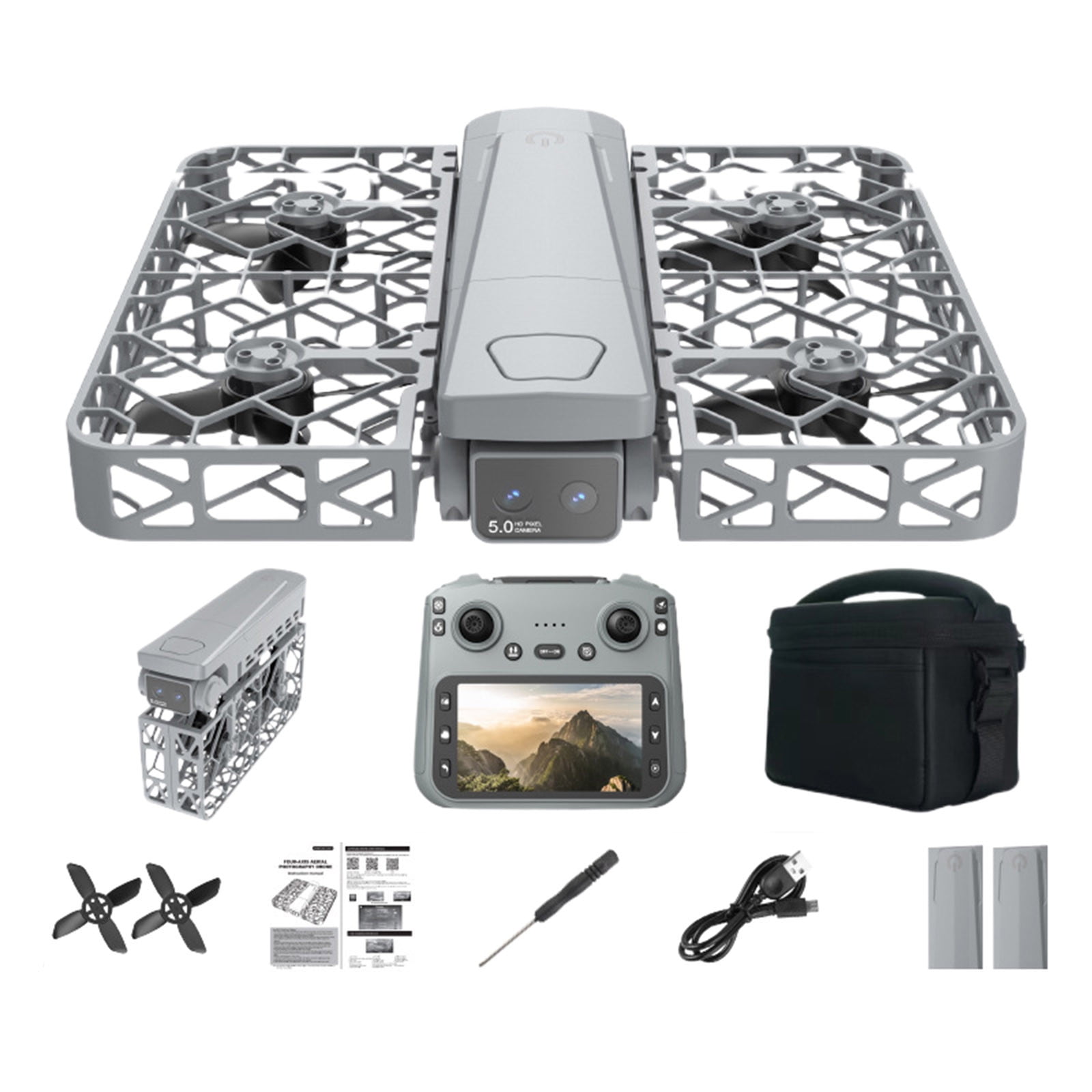 Brushless Motor 720P Hd Camera Foldable Drone With Screen Controller ...