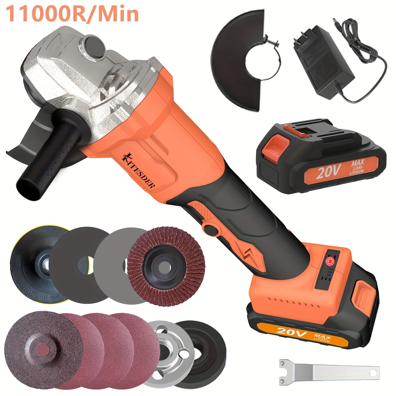 Brushless Motor Cordless Angle Grinder 11000 RPM, 110-240V Global ...