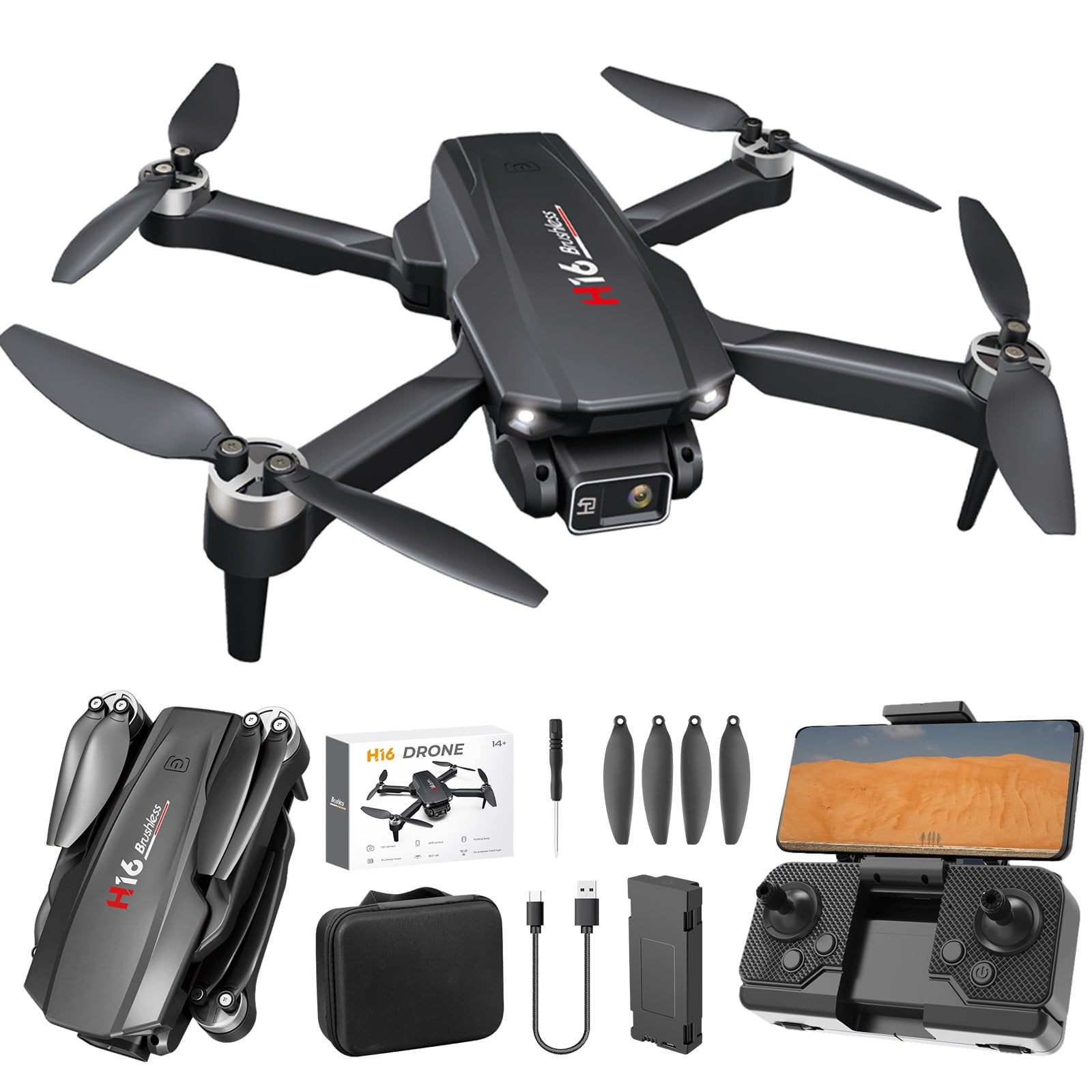 Brushless Motor Drone with 1080P Camera 2.4G WIFI FPV RC Quadcopter ...