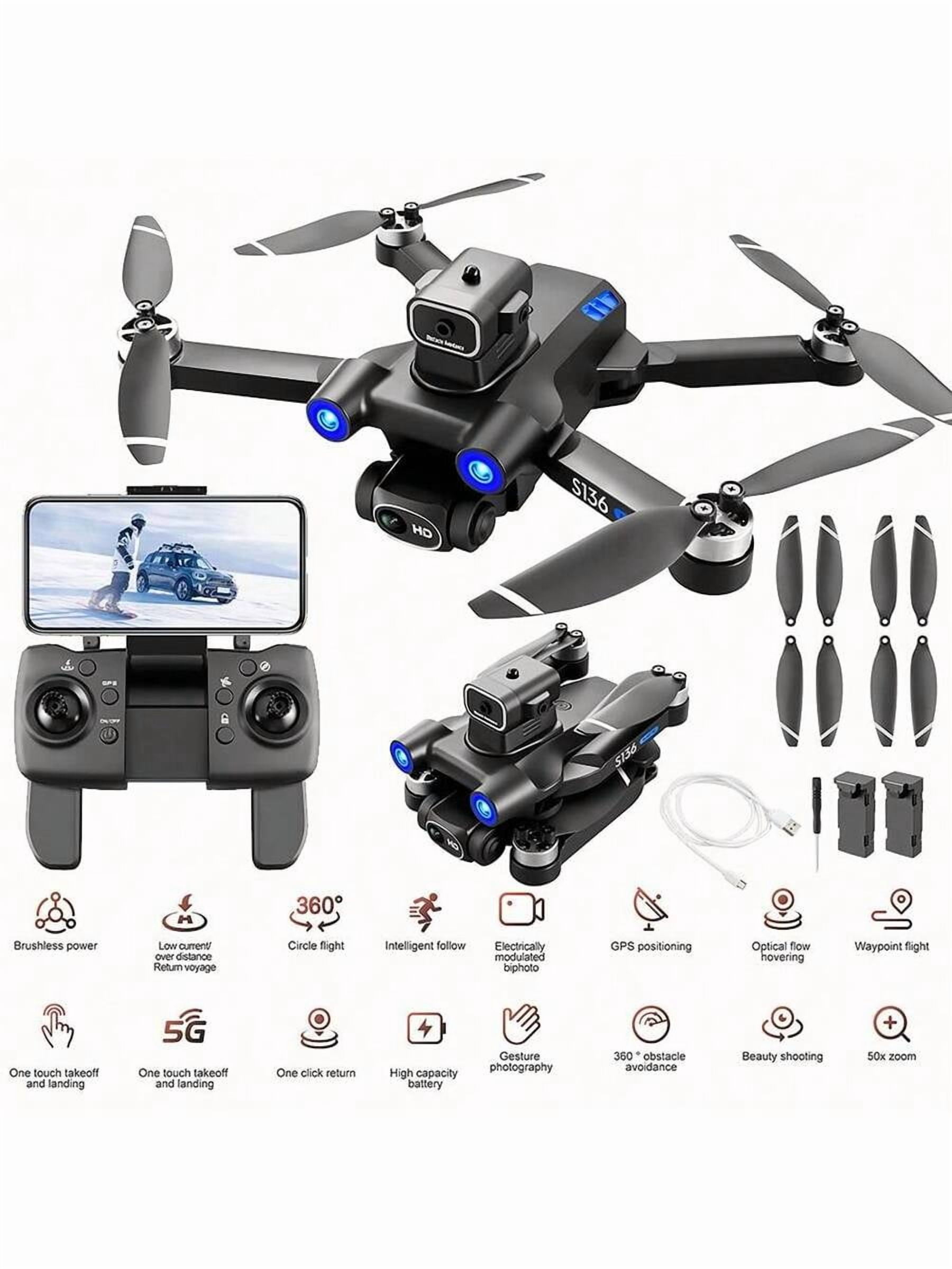 Brushless Motor Drone With Dual Camera 5G WiFi FPV Drone For Adults, RC ...