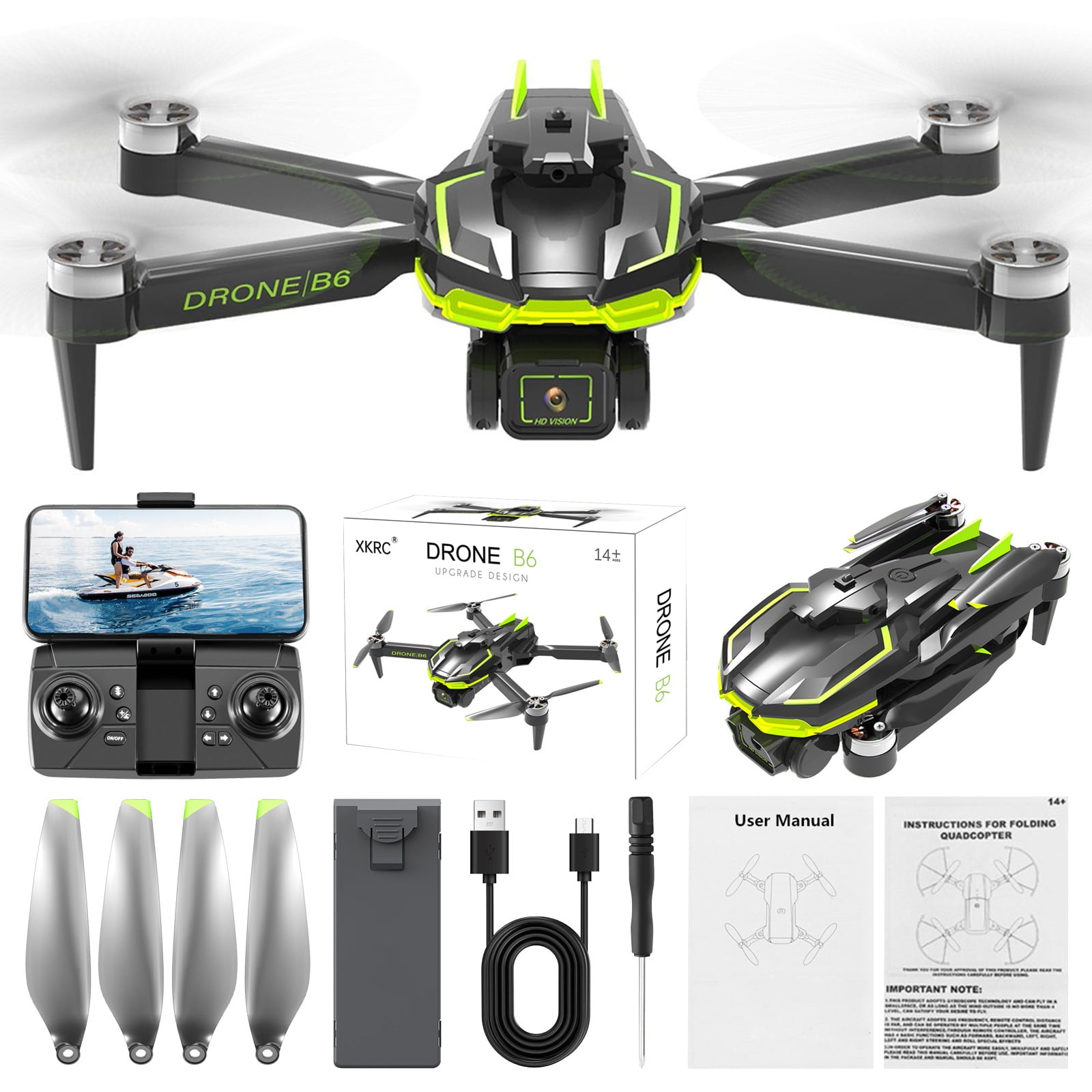 Brushless Motor Drones With 2 Cameras Wind Resistance Headless Mode ...