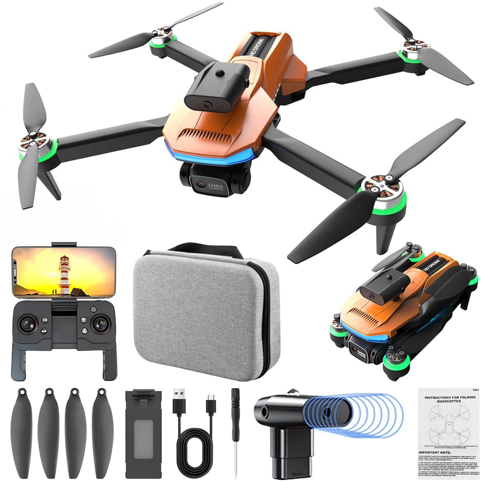 Brushless Motor Drones With 2 Cameras Wind Resistance Headless Mode ...