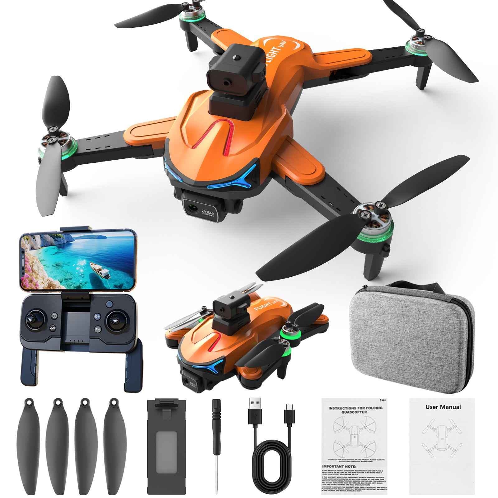 Brushless Motor Drones With 2 Cameras Wind Resistance Headless Mode ...