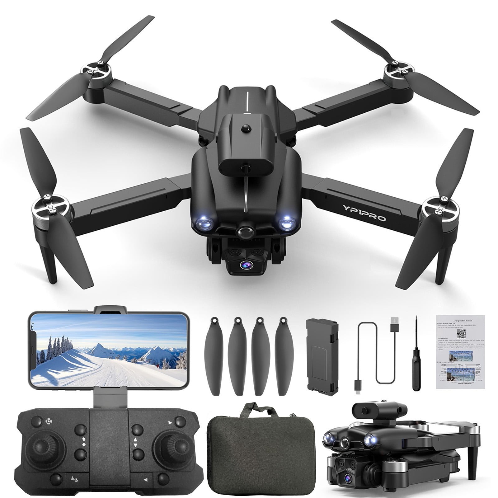 Brushless Motor Drones With 5 Cameras Wind Resistance Headless Gesture ...