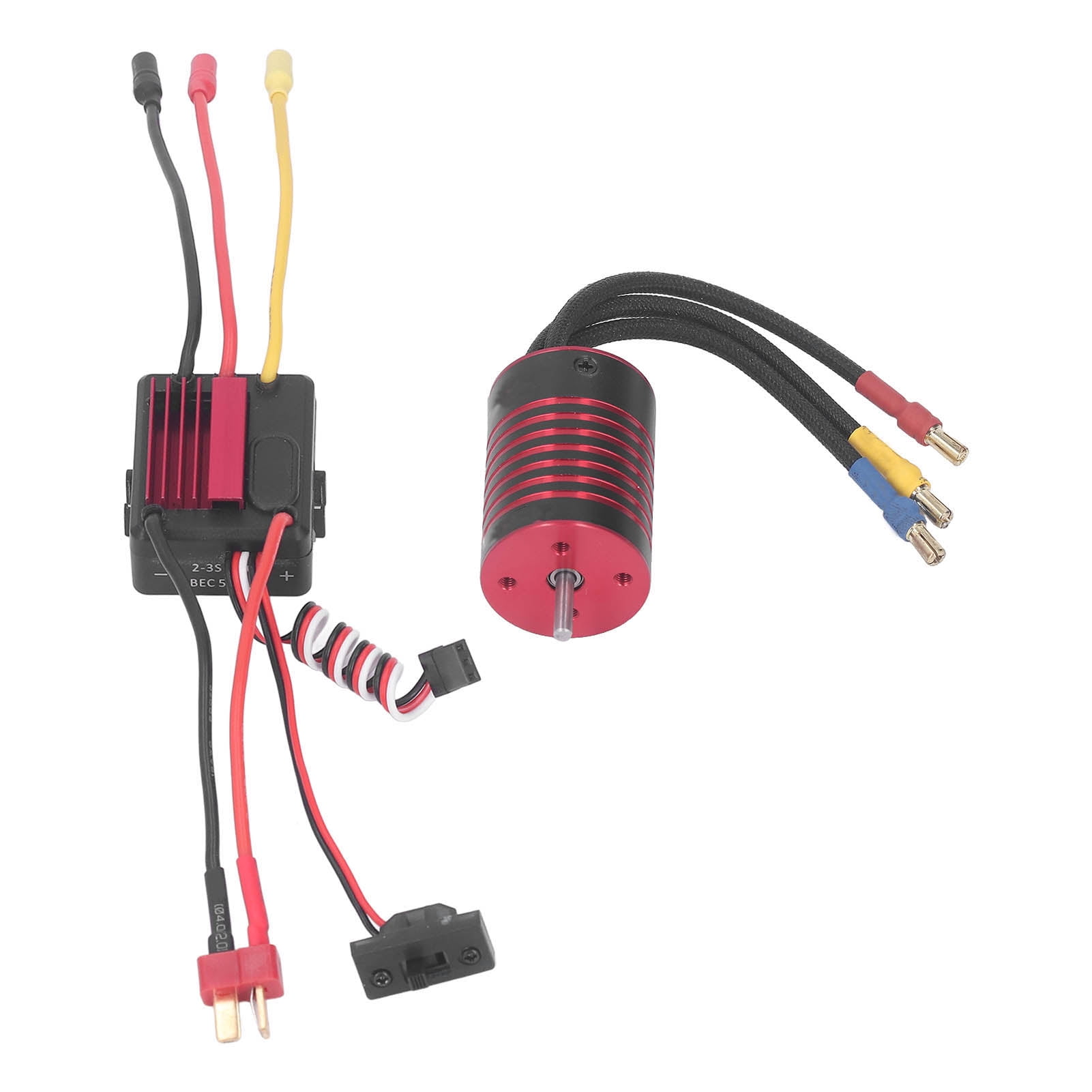 Brushless Motor and 35A ESC Set for 1/14 1/16 RC Car - 2838 Red 5700KV - Walmart.com