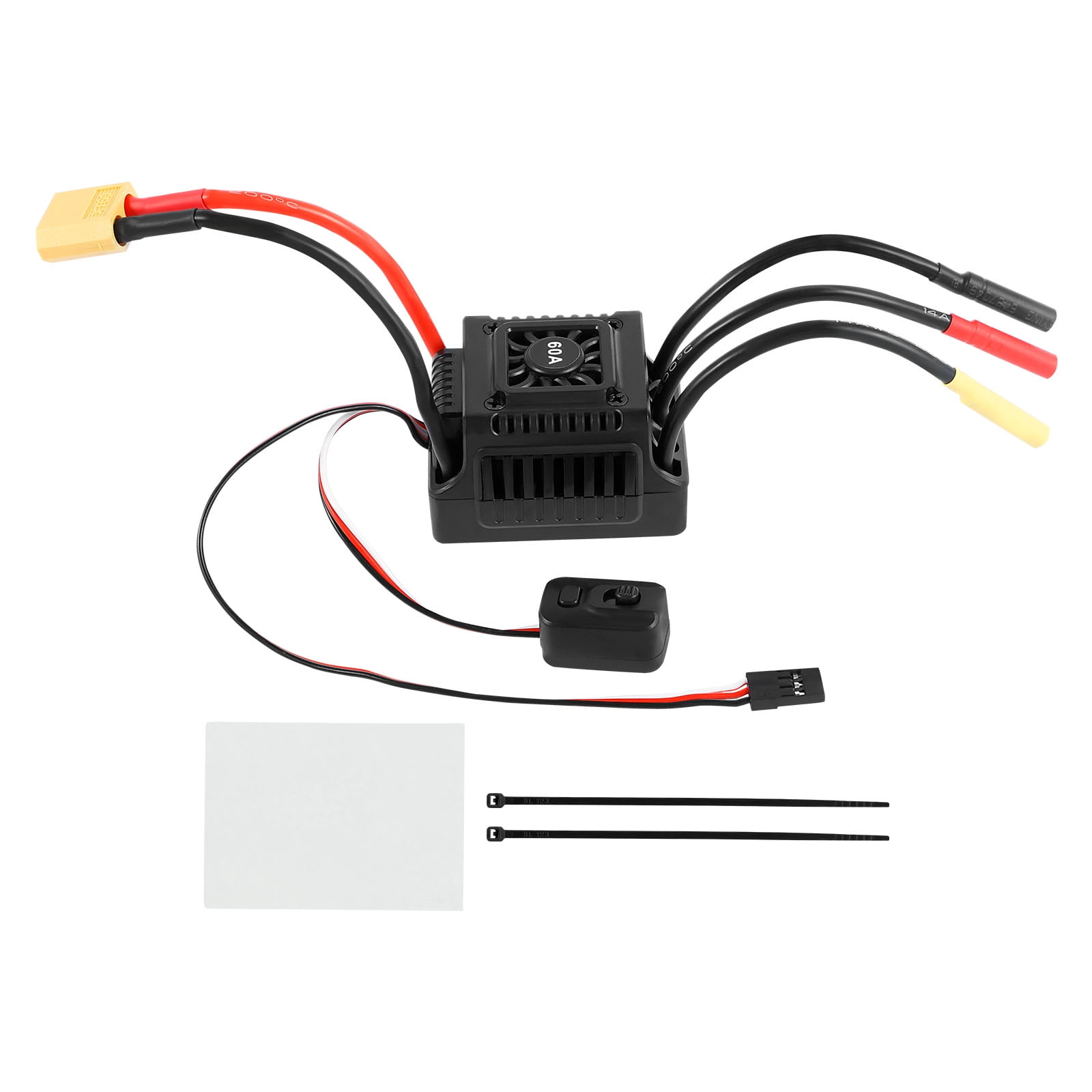 Brushless Sensorless ESC 60A Waterproof Dustproof Brushless ESC with XT60 Plug Adjustable ...