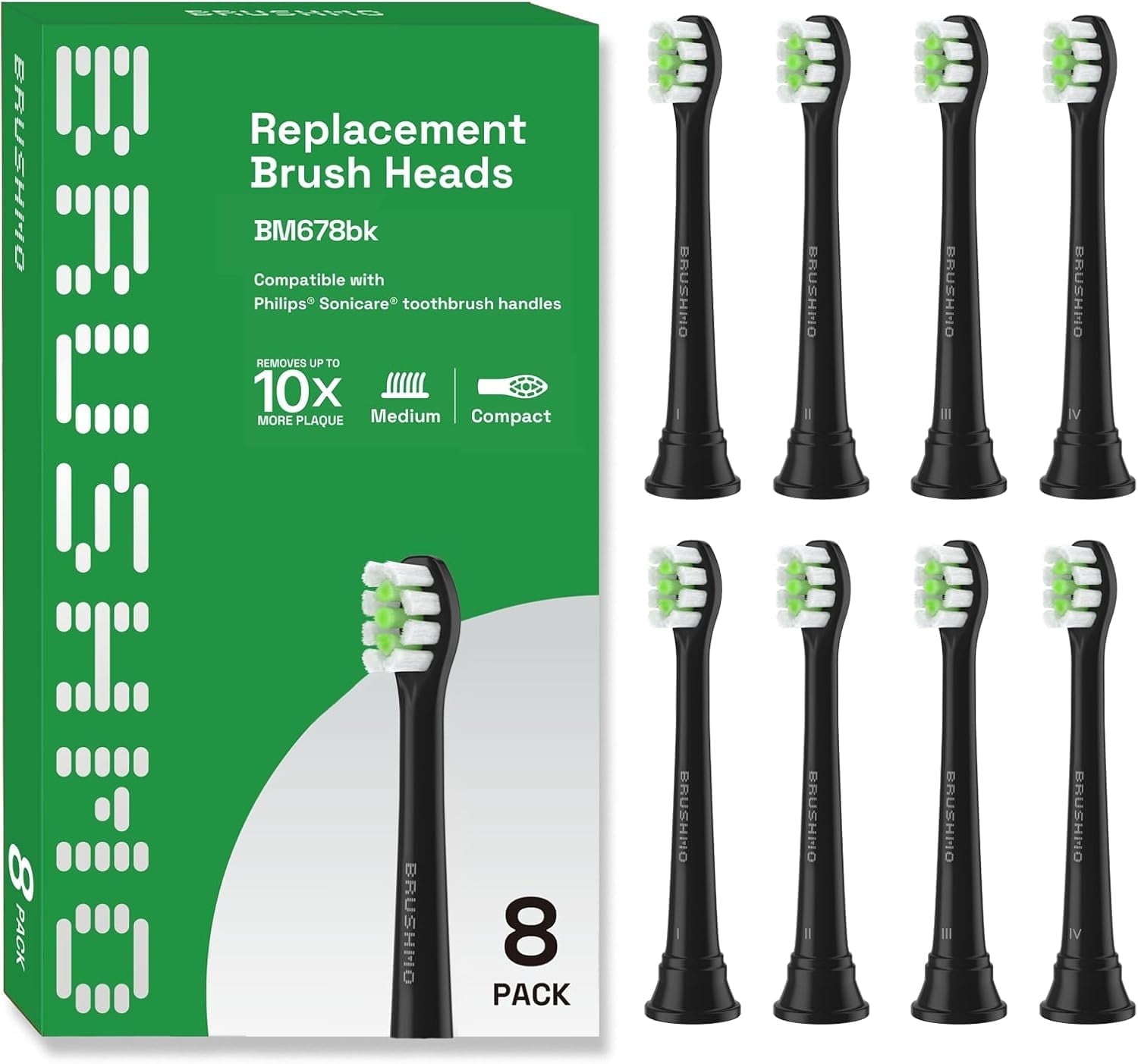 Brushmo Whitening Compact Replacement Toothbrush Heads, Compatible with ...