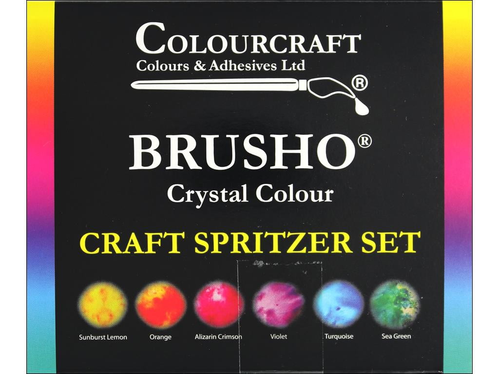 Brusho Crystal Color Set 6 Color Craft Spritzer - Walmart.com